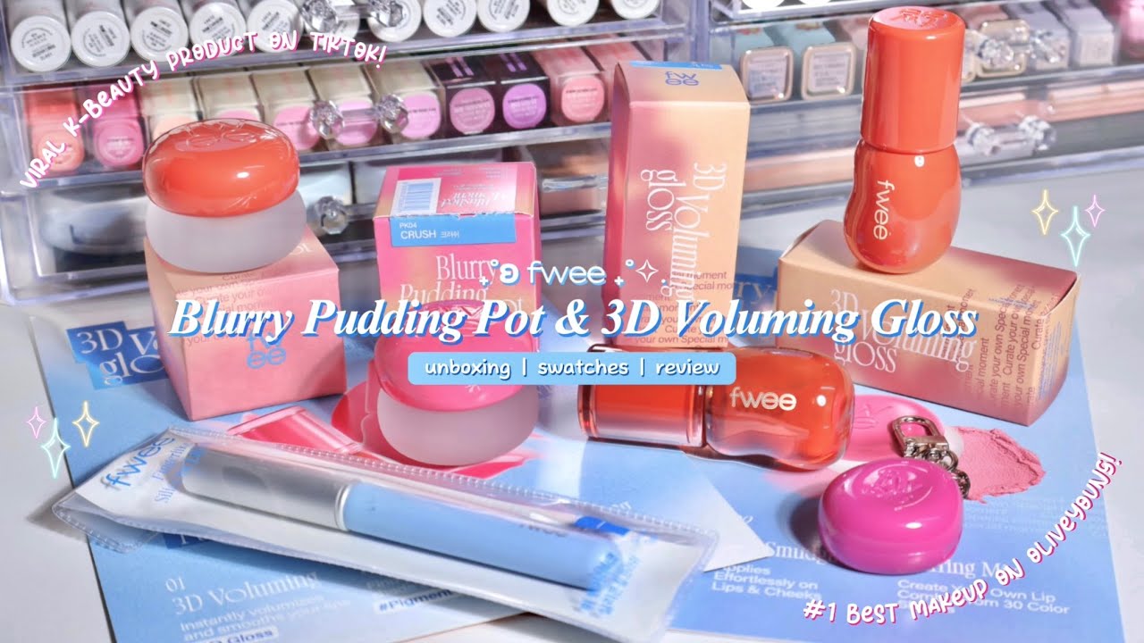 ˚୨୧‧₊ fwee Blurry Pudding Pot & 3D Voluming Gloss 🩵₊˚ | Trying the ...