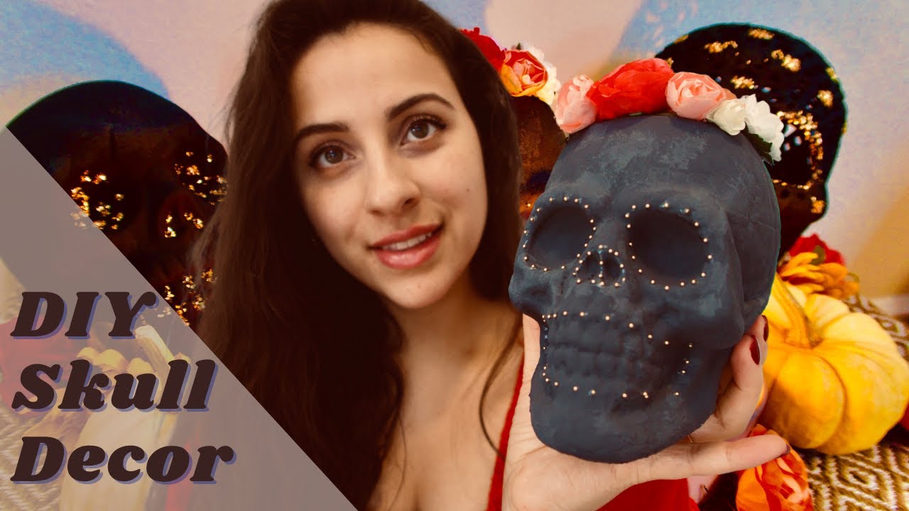DIY Dollar Store Halloween Skull decor || Day of the Dead Inspired ...