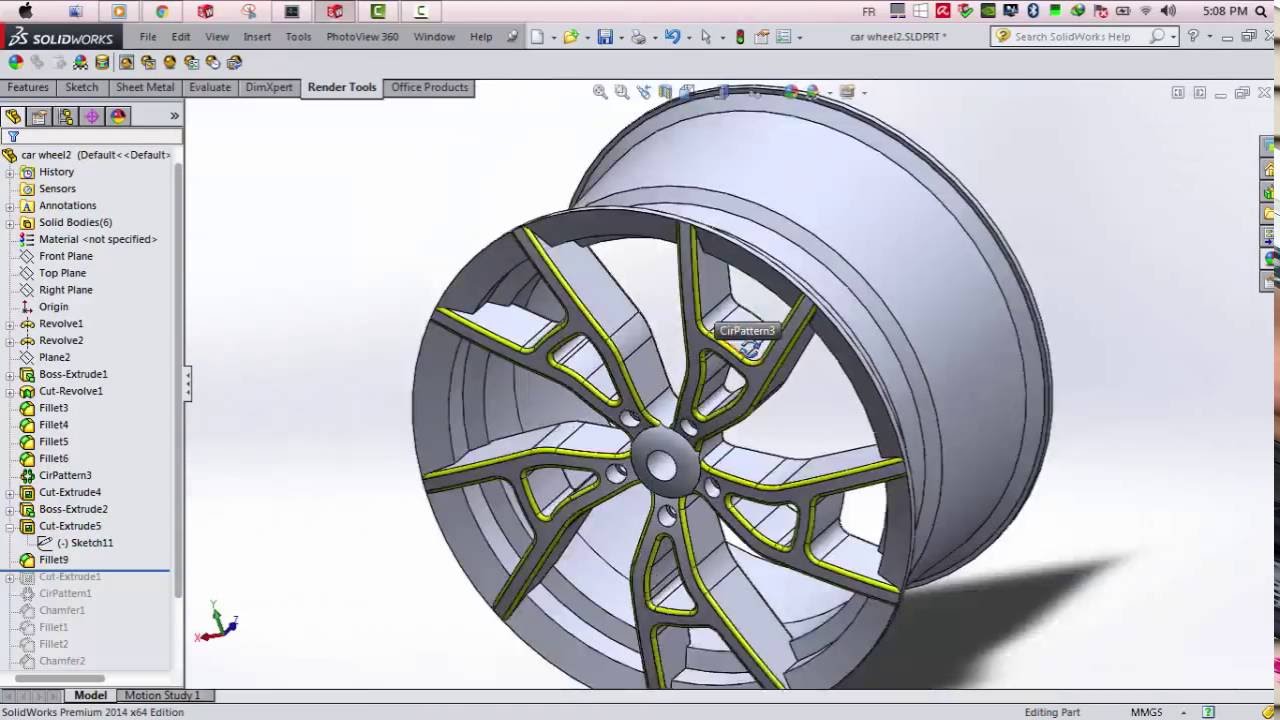 Modeling A 3D 20-inch Rim In SolidWorks Car Body Design, 54% OFF