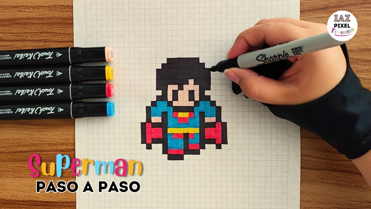Como pintar a SUPERMAN KAWAII en PIXEL ART – Tutorial paso a paso # ...