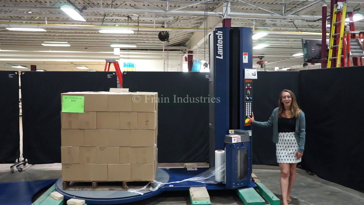 Lantech Stretch Wrapper Semi Auto Q300 Demonstration - YouTube