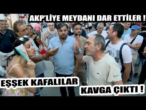 EŞŞEK KAFALILAR ! AKP'li Röportajı Sabote Etti Meydanı Dar Ettiler Fena Linç Yedi ! MEYDAN KARIŞTI !