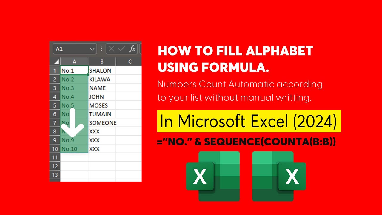 How to Fill Alphabet Using Formula in Microsoft excel 2024. - YouTube