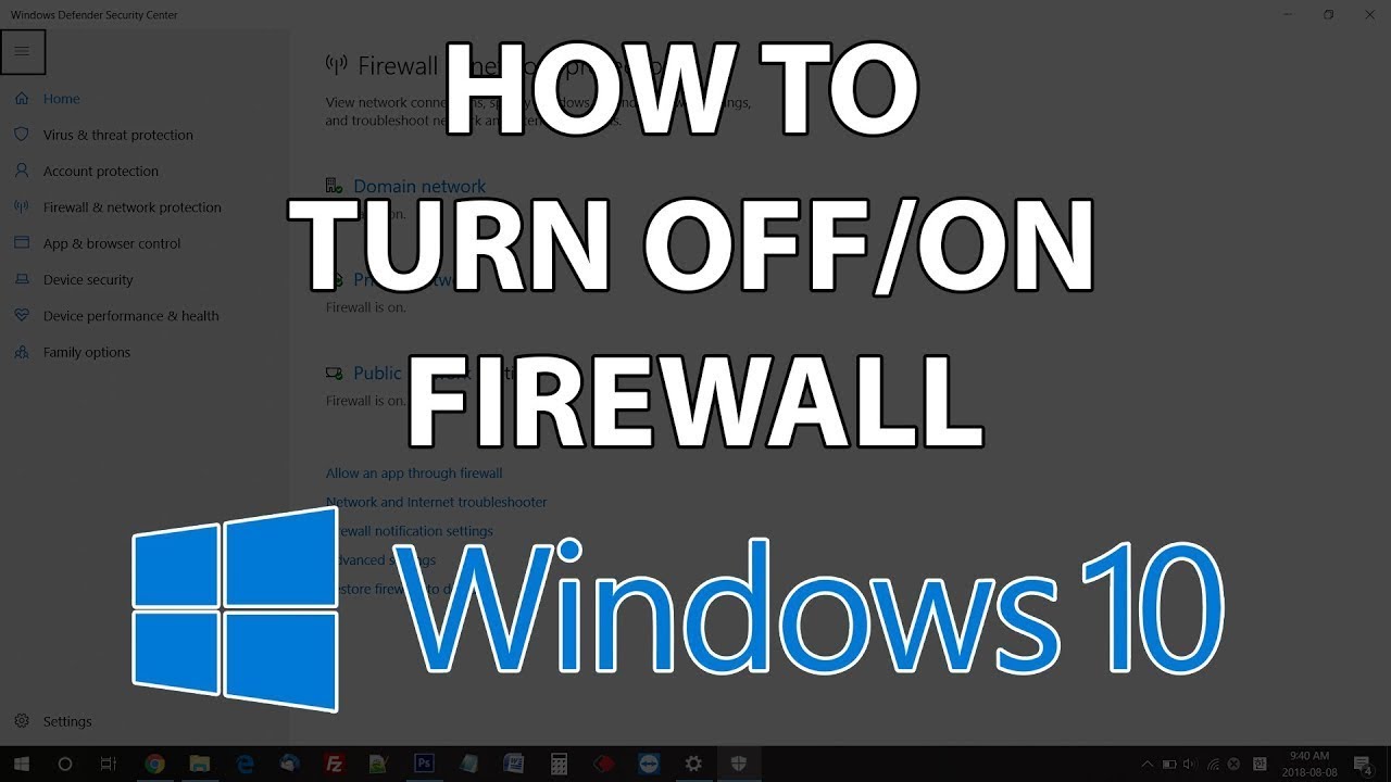 How to Enable or Disable Windows 10 Firewall Easily and Effectively. How to on or off the ...