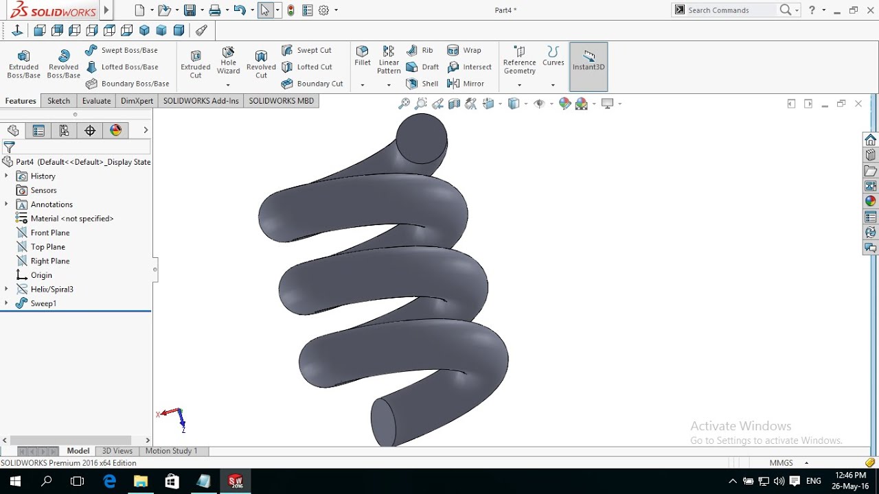 How to Make / Creat SPRING in SolidWorks - YouTube