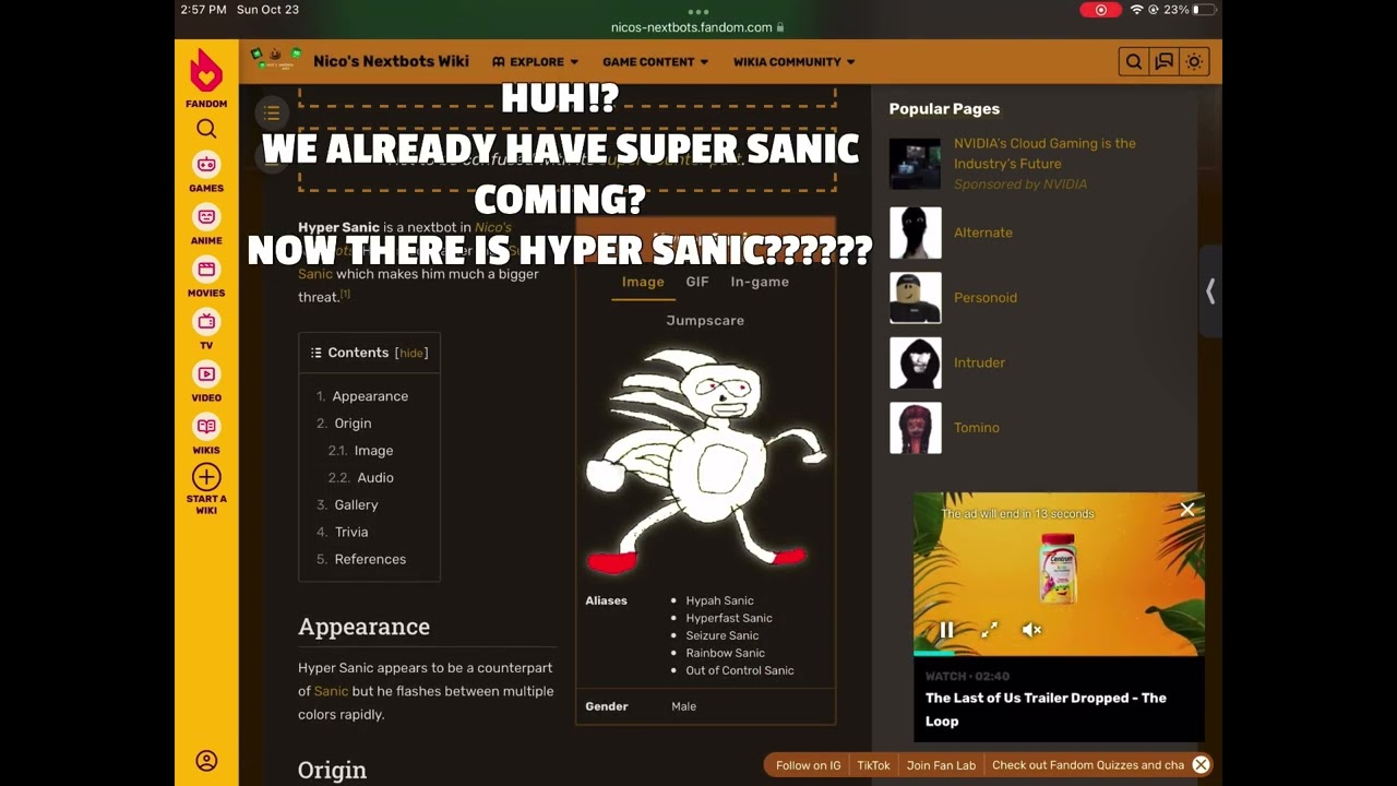Hyper Sanic is coming to Nico’s Nextbots? - YouTube