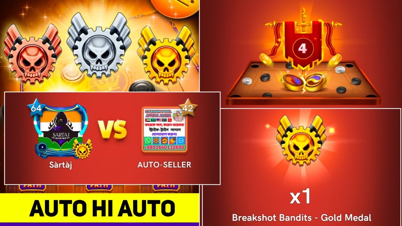 CARROM POOL NEW EVENTS - CHAMPIONS PATH FREE BREAKSHOT BANDITS - GOLD ...