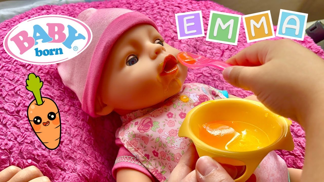 Baby Born Emma eats CARROTS 🥕🥣 Relaxing Lunch Time Routine Video ️ ...