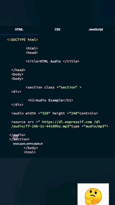 Basic Program Audio In Html Page Codinggirl Code Html Htmlcoding Coder Basicprograms