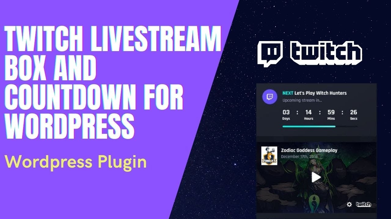 Twitch LiveStream Box and Countdown for Wordpress - YouTube