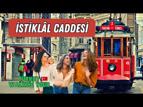Tarihi Tramvay Yolculuğu. Taksim, Beyoğlu, İstiklal Caddesi’nde Yürüyüş #istanbul #türkiye