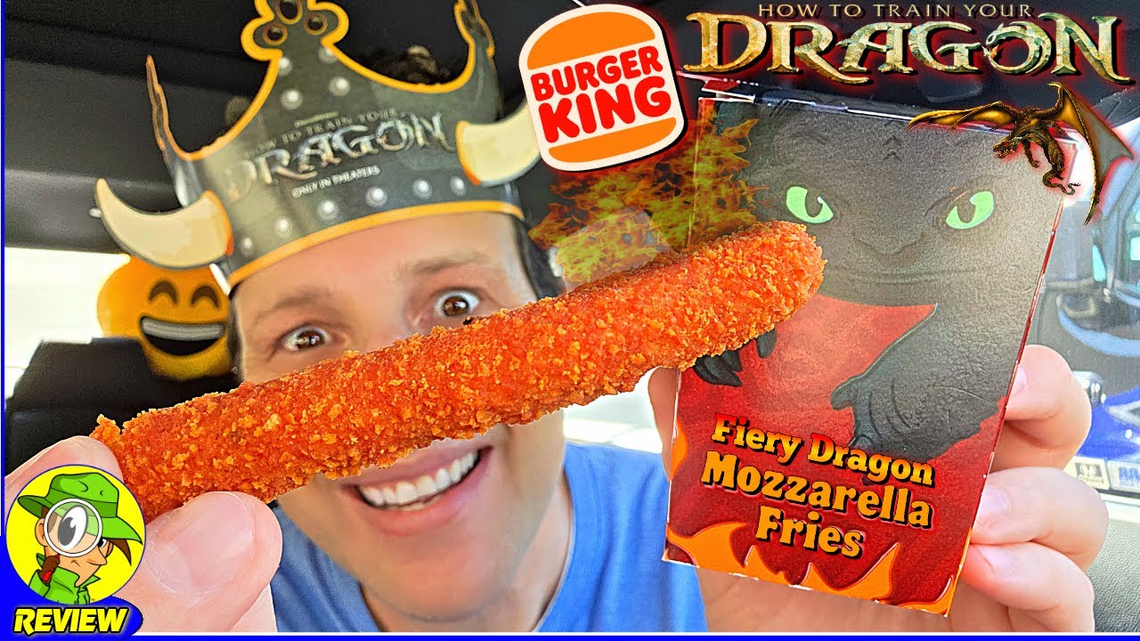 Burger King® Fiery Dragon Mozzarella Fries Review 🐲🍟 How To Train Your ...