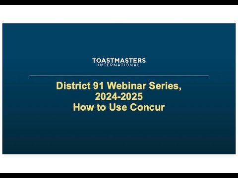 Webinar Series: How to Use Concur - YouTube