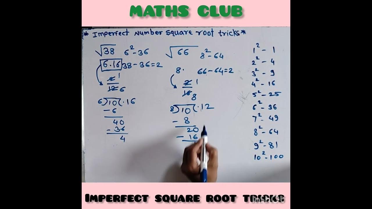 imperfect square root tricks/math tricks - YouTube