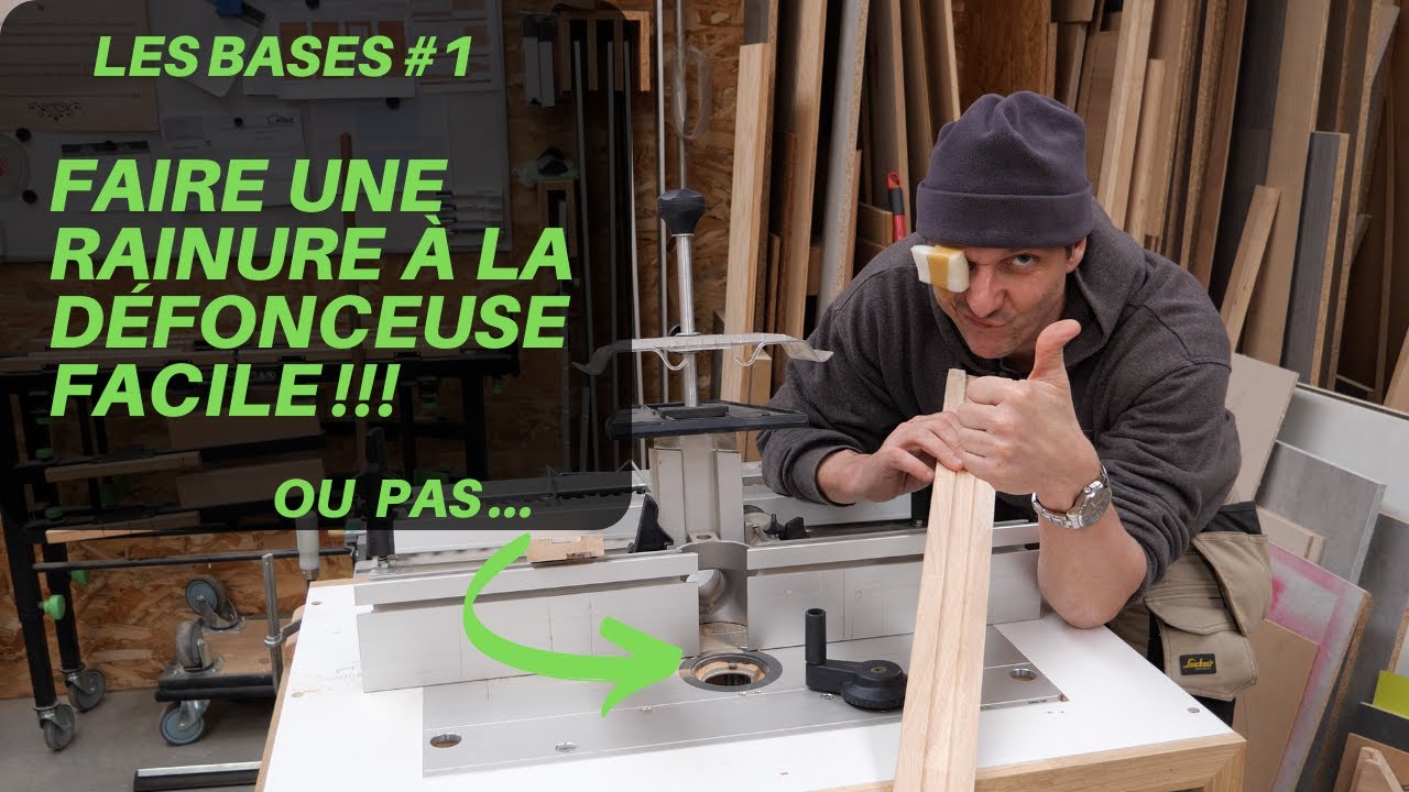 comment faire une rainure à la défonceuse sous table et à a volée - YouTube