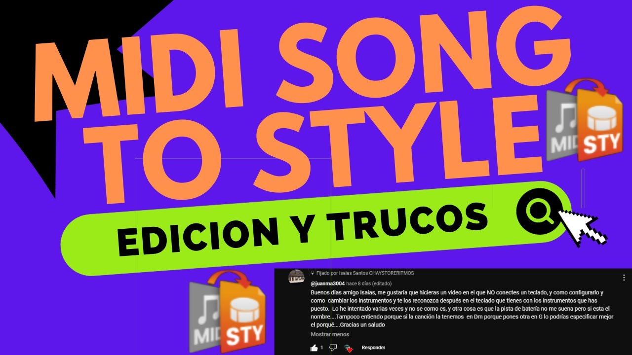 COMO USAR -MIDI SONG TO STYLE- EDICION Y TRUCOS - YouTube
