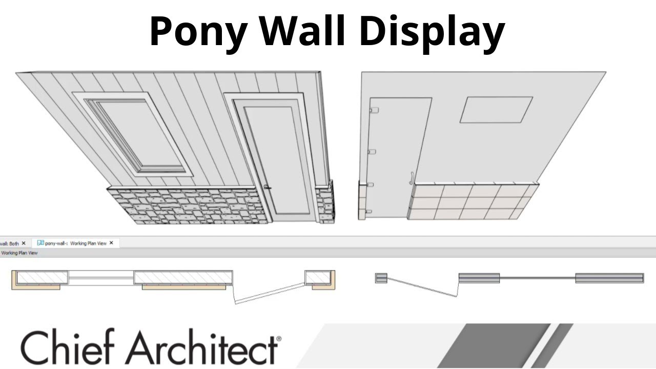 How to Adjust Pony Wall Display in Plan View - YouTube