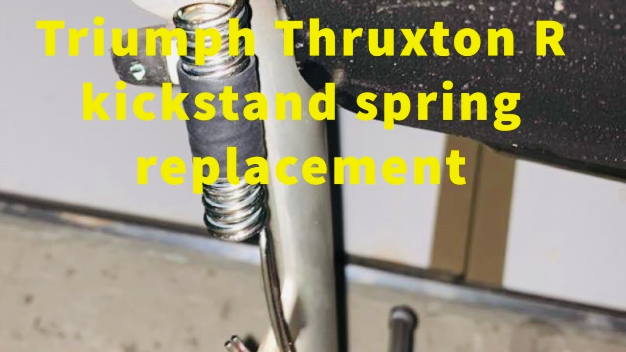 Installing Kickstand Spring on Triumph Thruxton R - YouTube