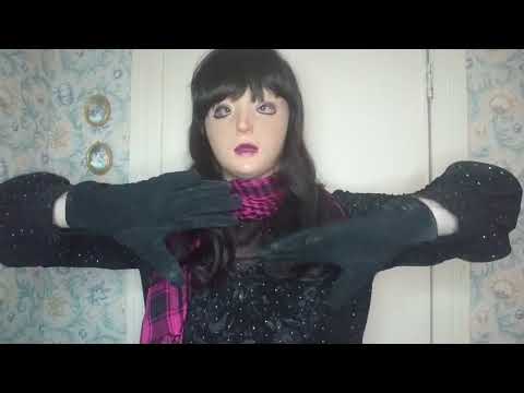 Megan Female Mask Doll Putting on Gloves