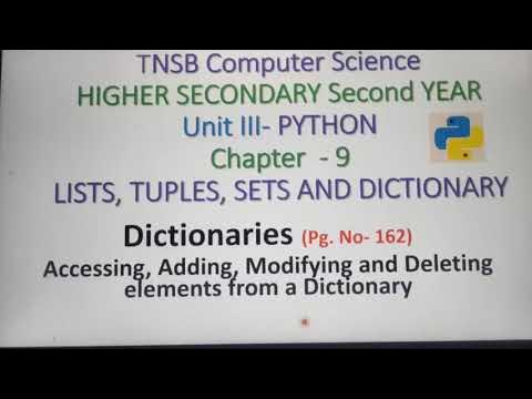 Accessing, Adding, Modifying and Deleting elements from a Elements - in Python, A.Jaya Mabel ...