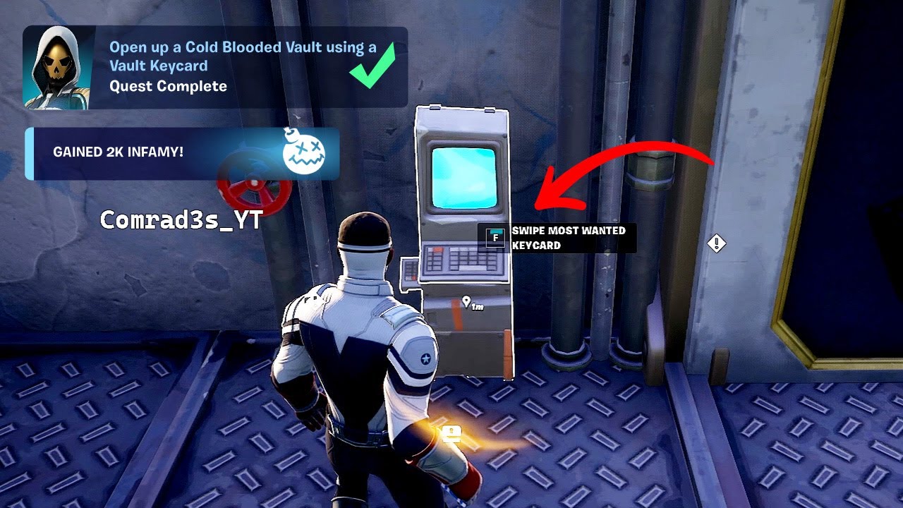 Open up a Cold Blooded Vault using a Vault Keycard Fortnite - YouTube
