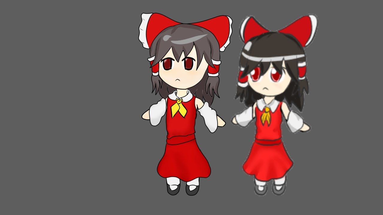REIMU drawing / sprites preview for an animation - YouTube