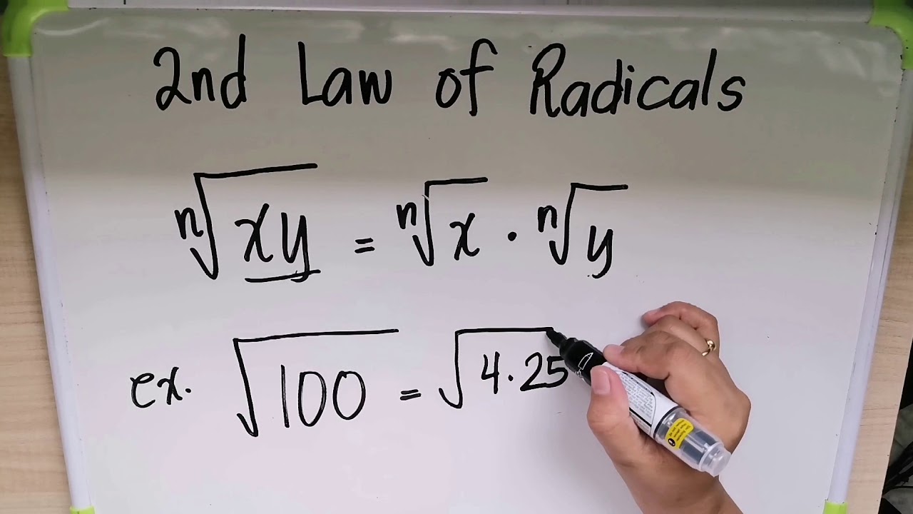 Law of Radicals / Removing perfect nth root /Radicands given-Constant ...