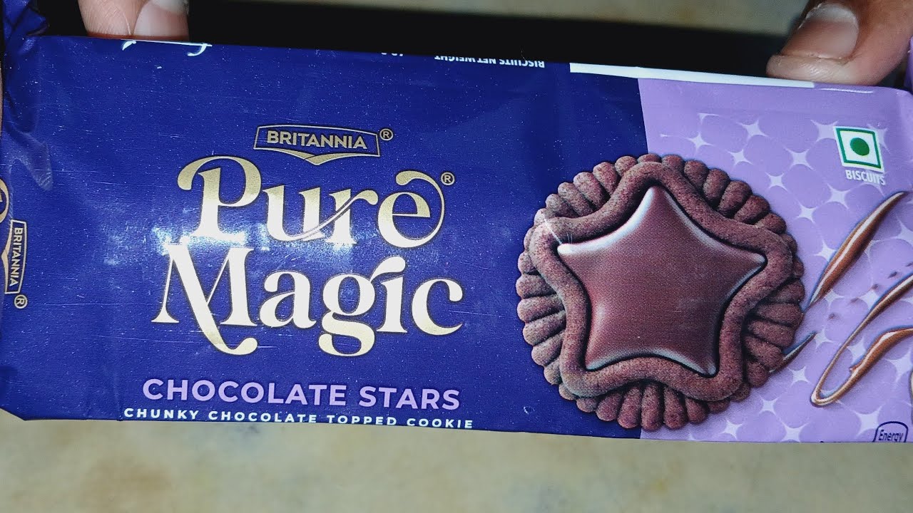 Britannia Pure Magic Chocolate Stars Biscuit #review - YouTube