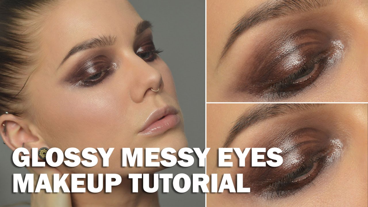 Glossy messy eyes (with subs) - Linda Hallberg Makeup Tutorials - YouTube