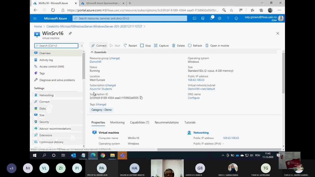 Creare MV Windows Server in Azure for Students - YouTube