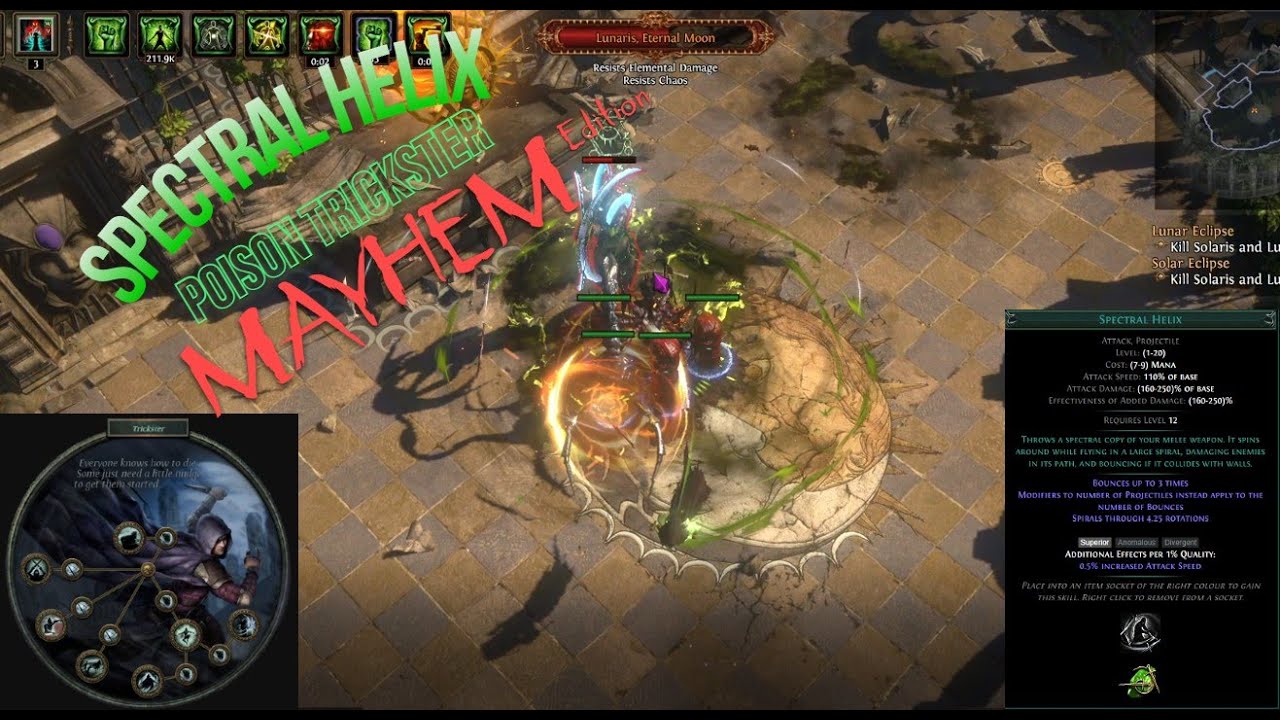 PoE 3.19 SSF MAYHEM Spectral Helix Poison Trickster. Getting to maps ...