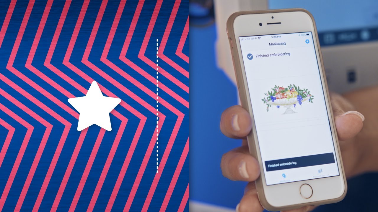 Brother PR1055X - Built-in Designs and My Stitch Monitor app - YouTube