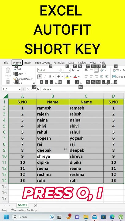 Excel Autofit Short Key Shorts Youtubeshorts Shortvideo Exceltricks Excel Viral Trending