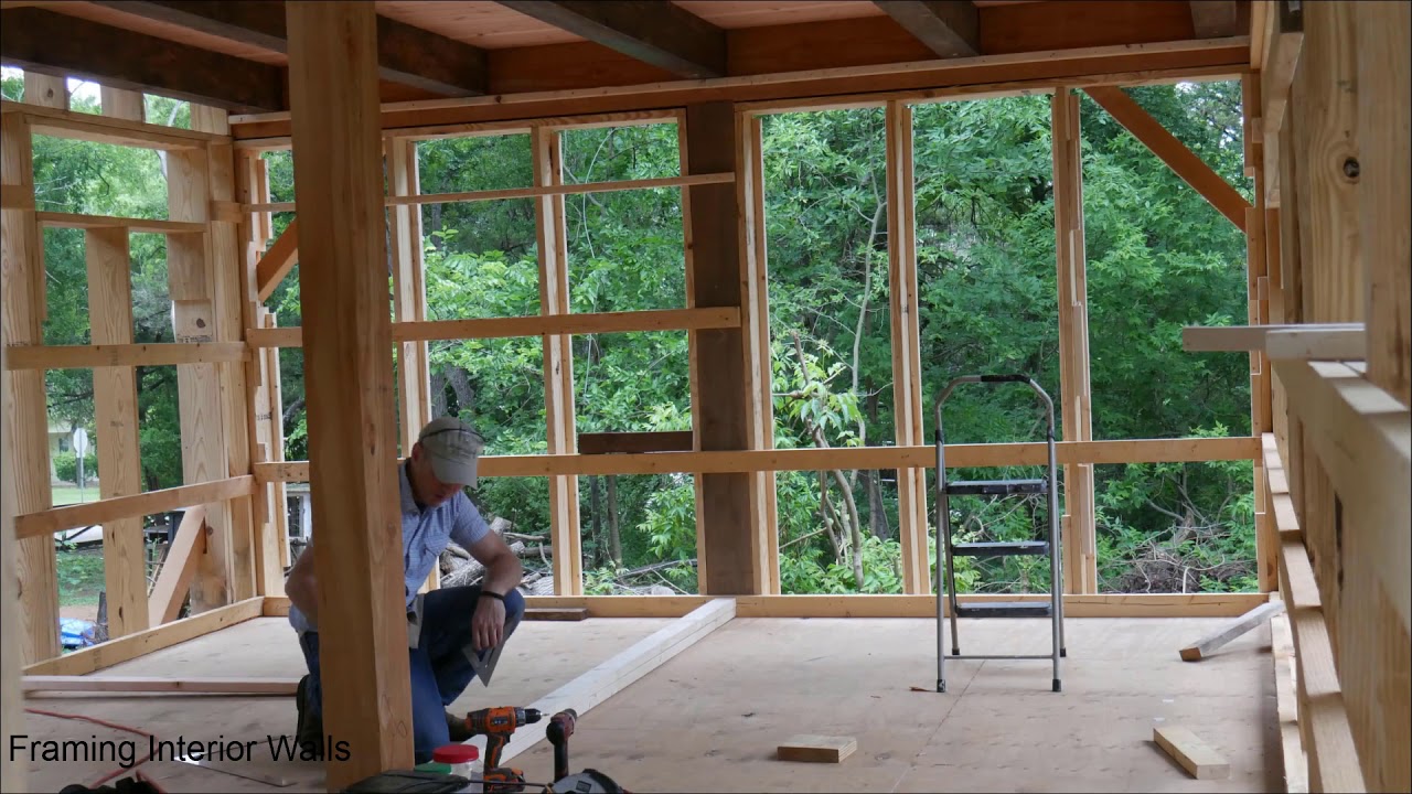Timber Frame Cabin: Wall Framing and Furring Strips - YouTube
