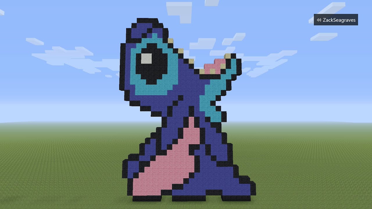 Minecraft Pixel Art - Stitch Open Mouth - YouTube