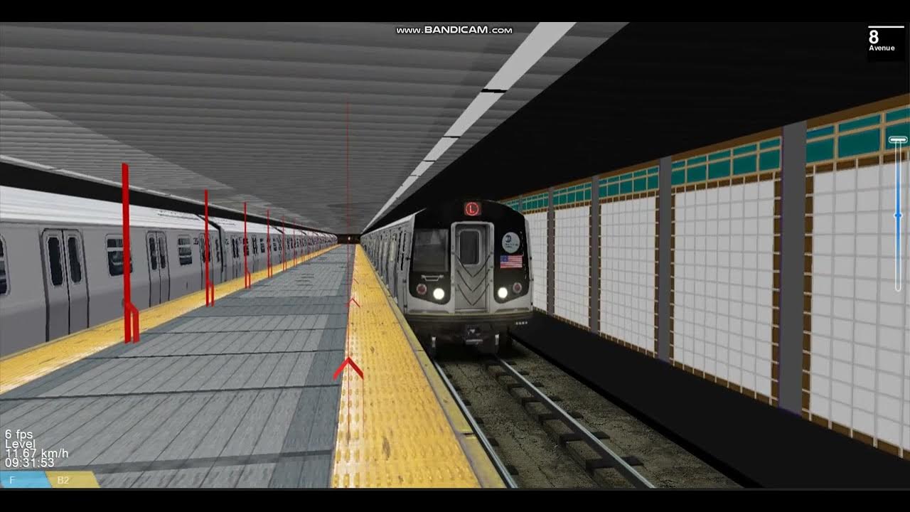 OpenBVE New R143 L Train Arriving & Terminating at 8th Avenue - YouTube