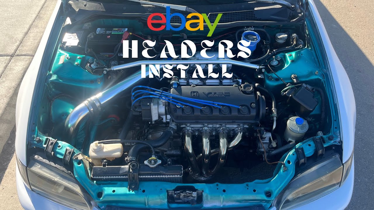 eBay Headers on civic! (Brief install guide) - YouTube