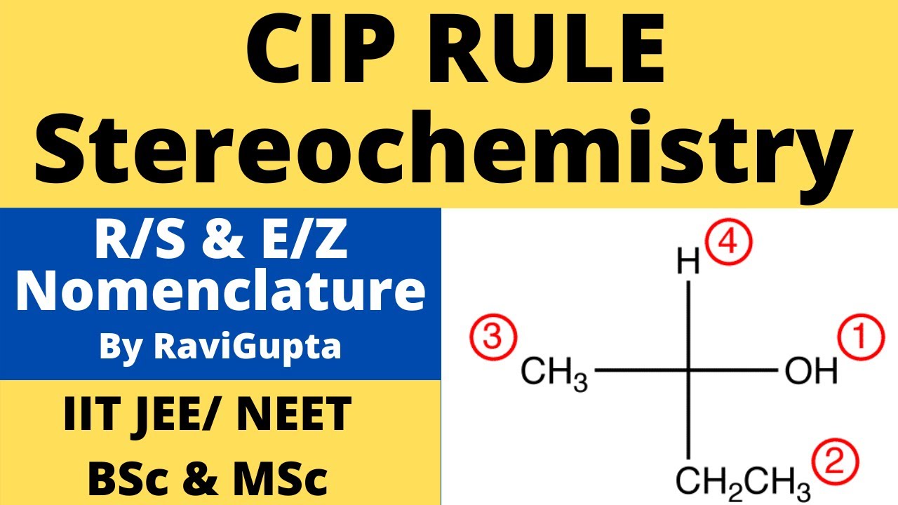 CIP Rule | R/S Nomenclature | Stereochemistry | BSc Chemistry | IIT JEE ...