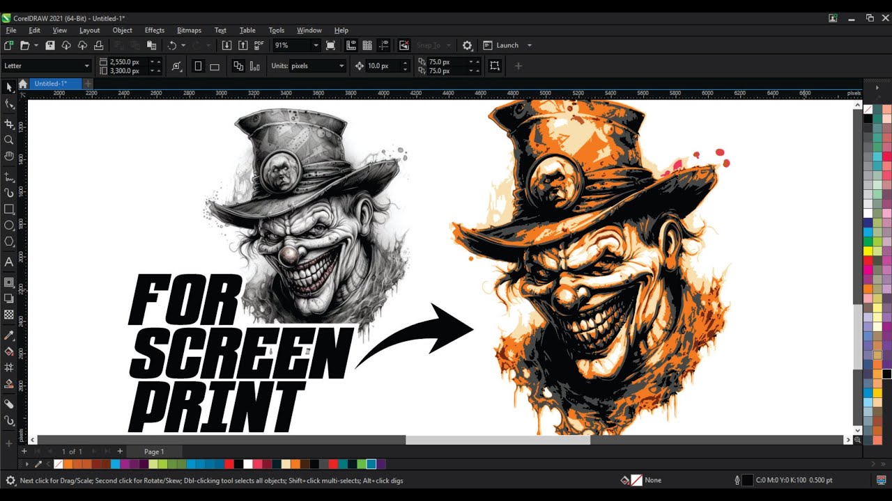 How to Convert Gray Scale Image into Vector For Screen Print ...