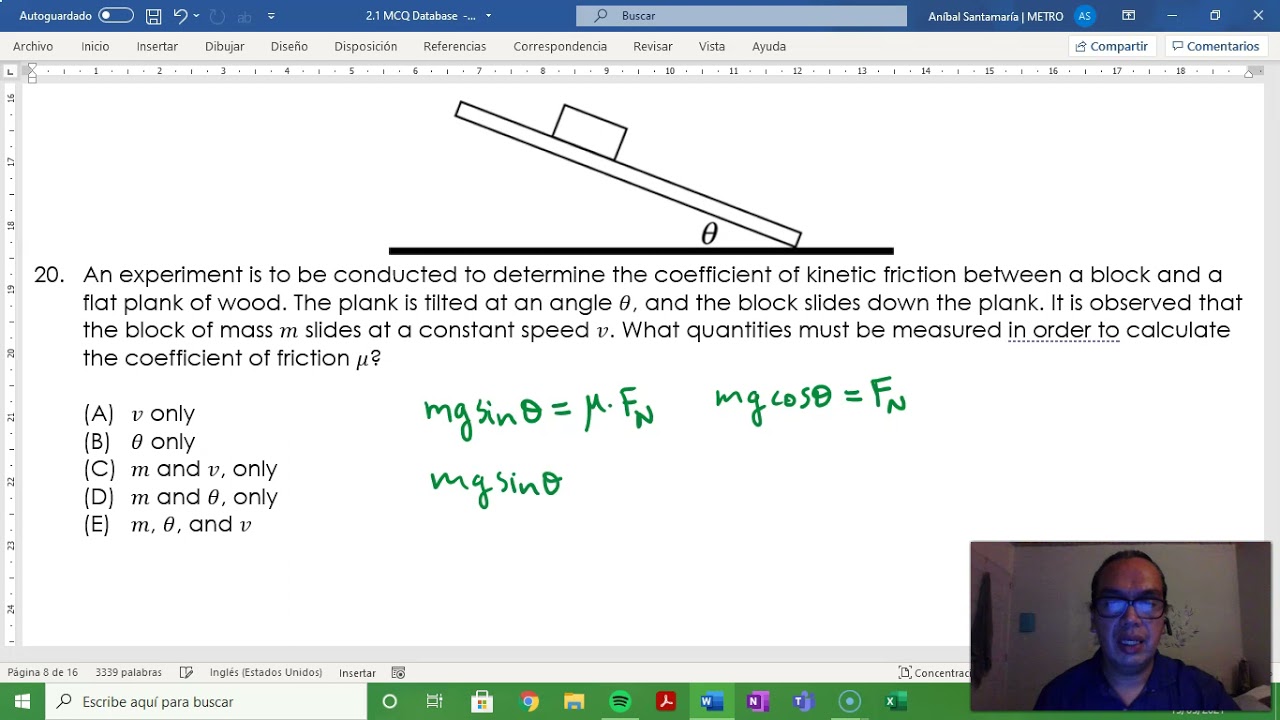 Experimental Determination of the Coefficient of Friction - YouTube