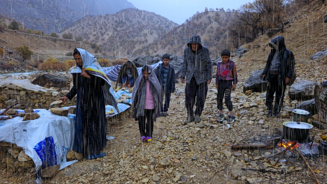 Nomadic Life: Terrible Rain in Zagros | Nomadic Family's Turmoil by the ...