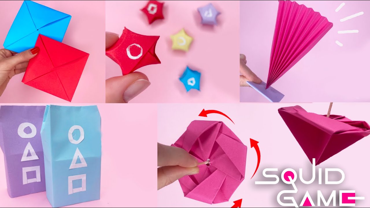 DIY KOREAN GAMES SQUID GAME I How to make Paper Ddakji I Gonggi I ...