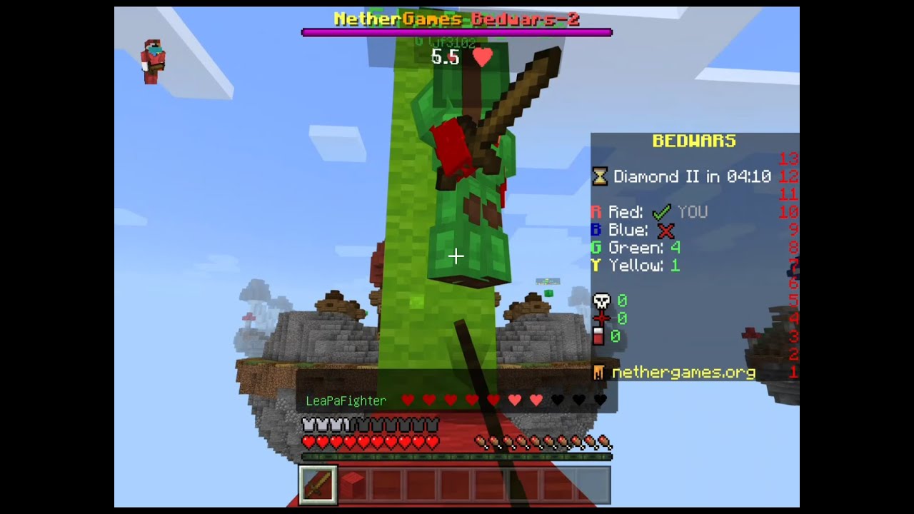 Red Team vs Green Team [NetherGames Bedwars] - YouTube