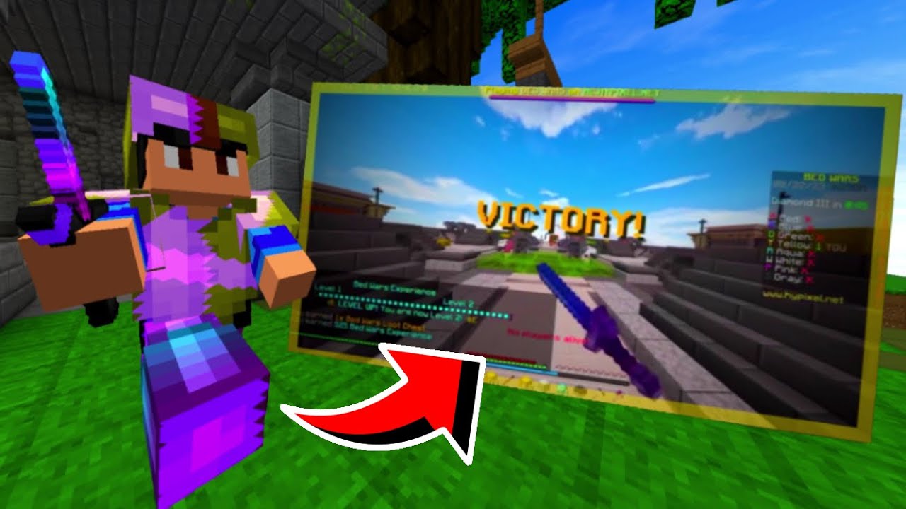 Winning My First Ever BedWars Game In Hypixel - YouTube
