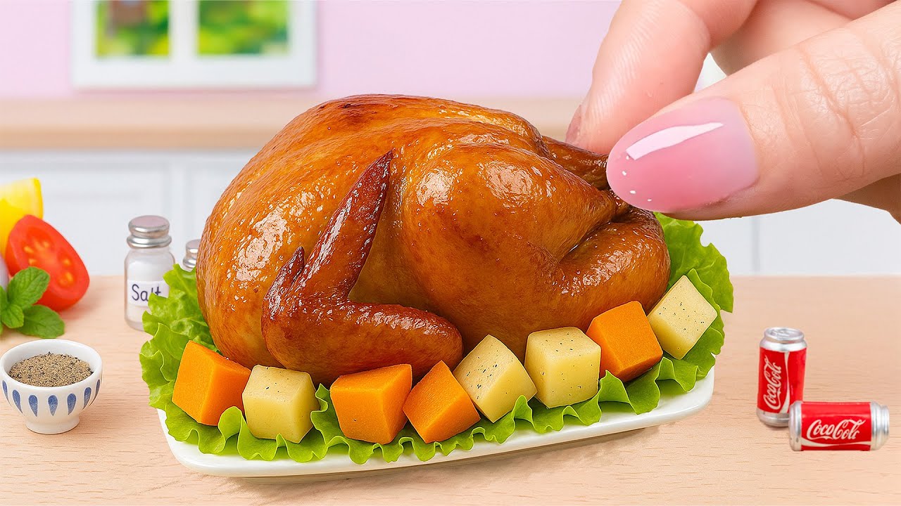 Miniature Cooking Chicken Recipe 🍗 How to Make Easter Roast Chicken ...