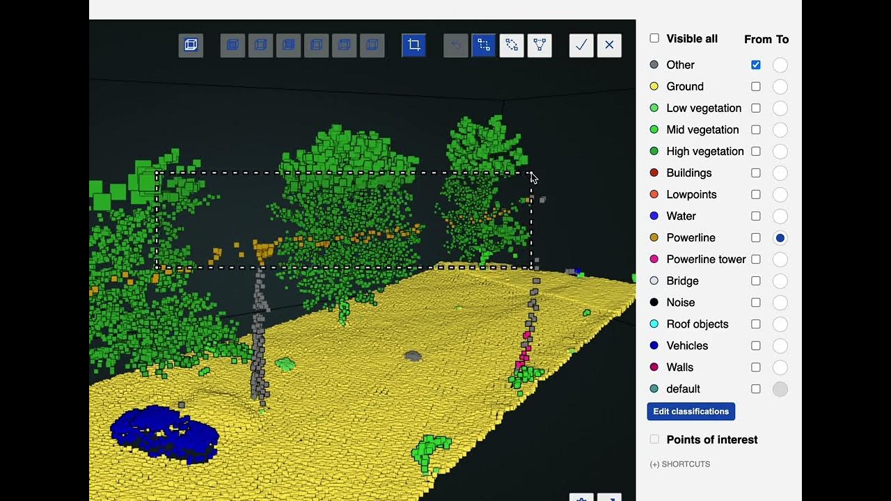Point cloud reclassification in Flai web application - YouTube