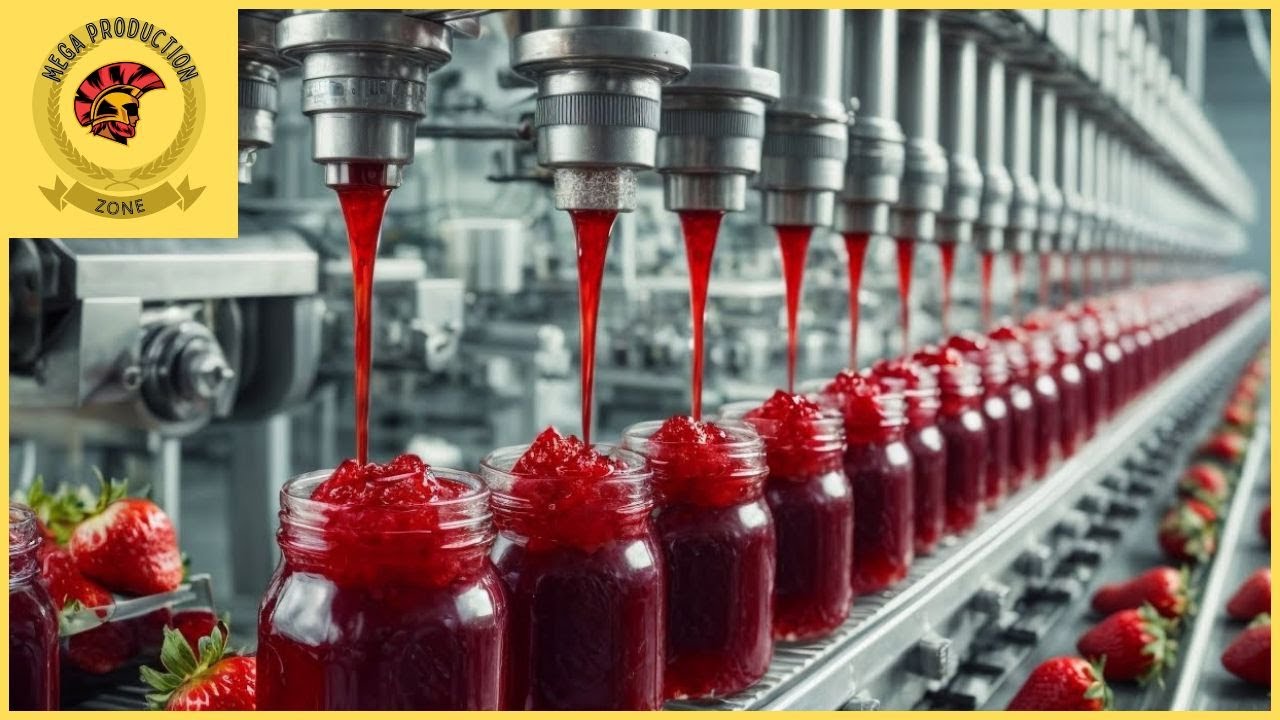How Strawberry Jam Is Made In Factory From Start To End | Strawberry ...