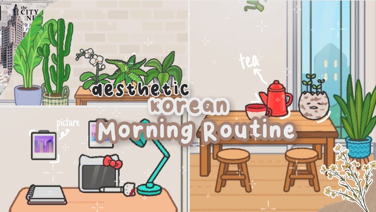 Aesthetic Korean Morning Routine 🧺🦋🌿 || skincare routine, breakfast ...