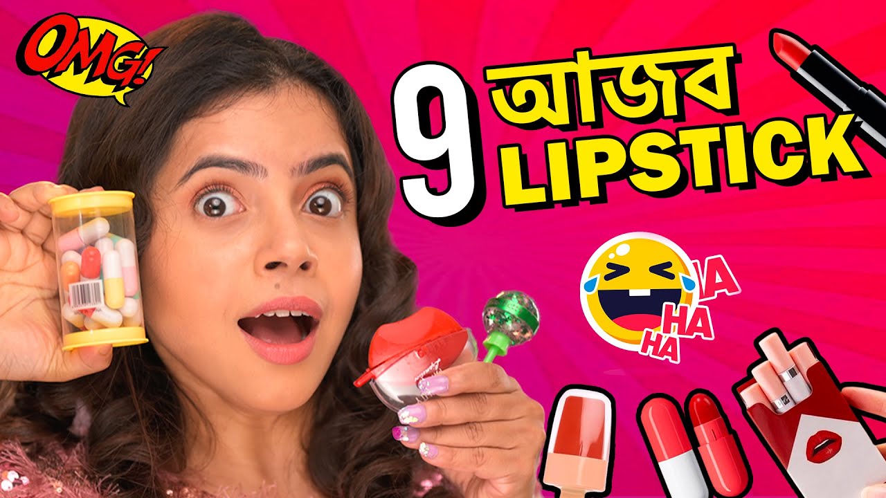 💋 10 WEIRD VIRAL LIPSTICKS Testing💄| Lollipop, Unicorn, Ice cream ...