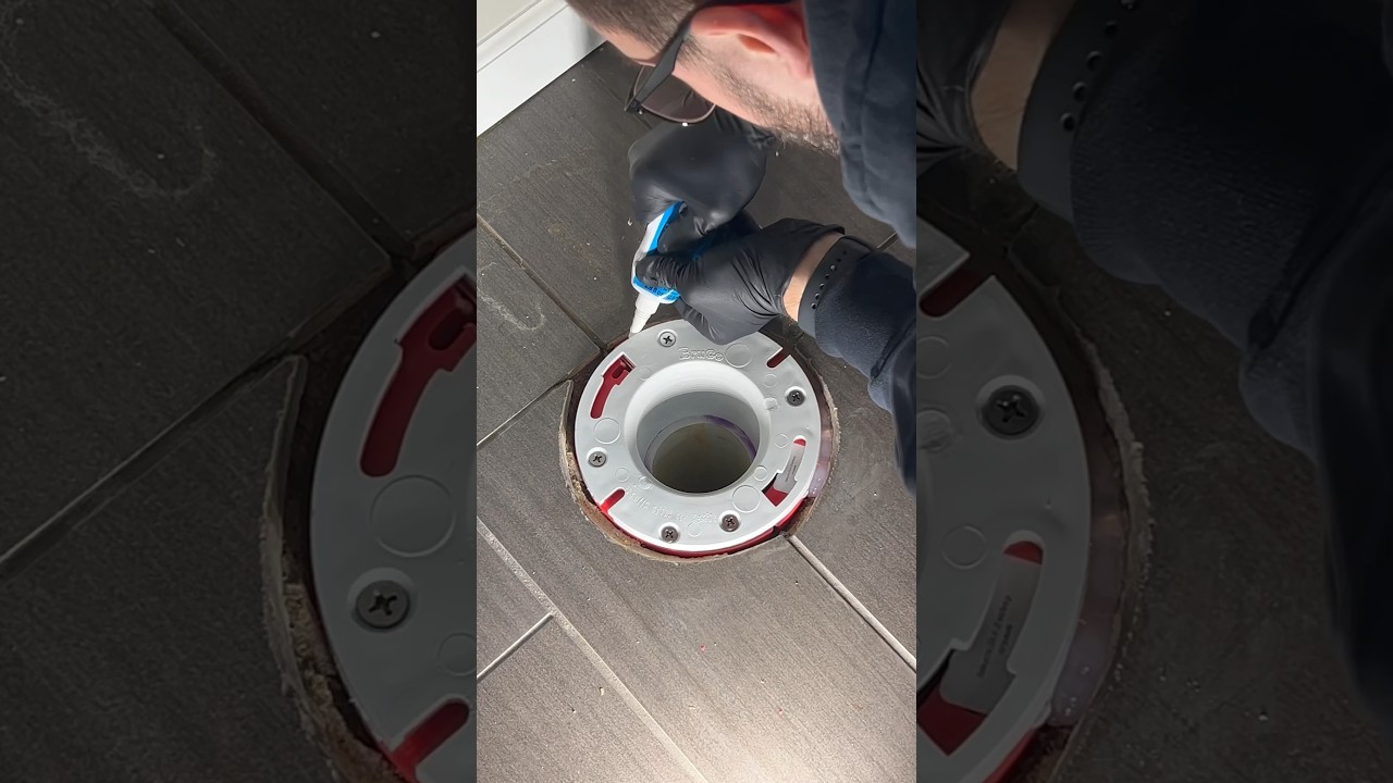 Toilet flange replacement due to improper height #plumbing #shortsvideo ...